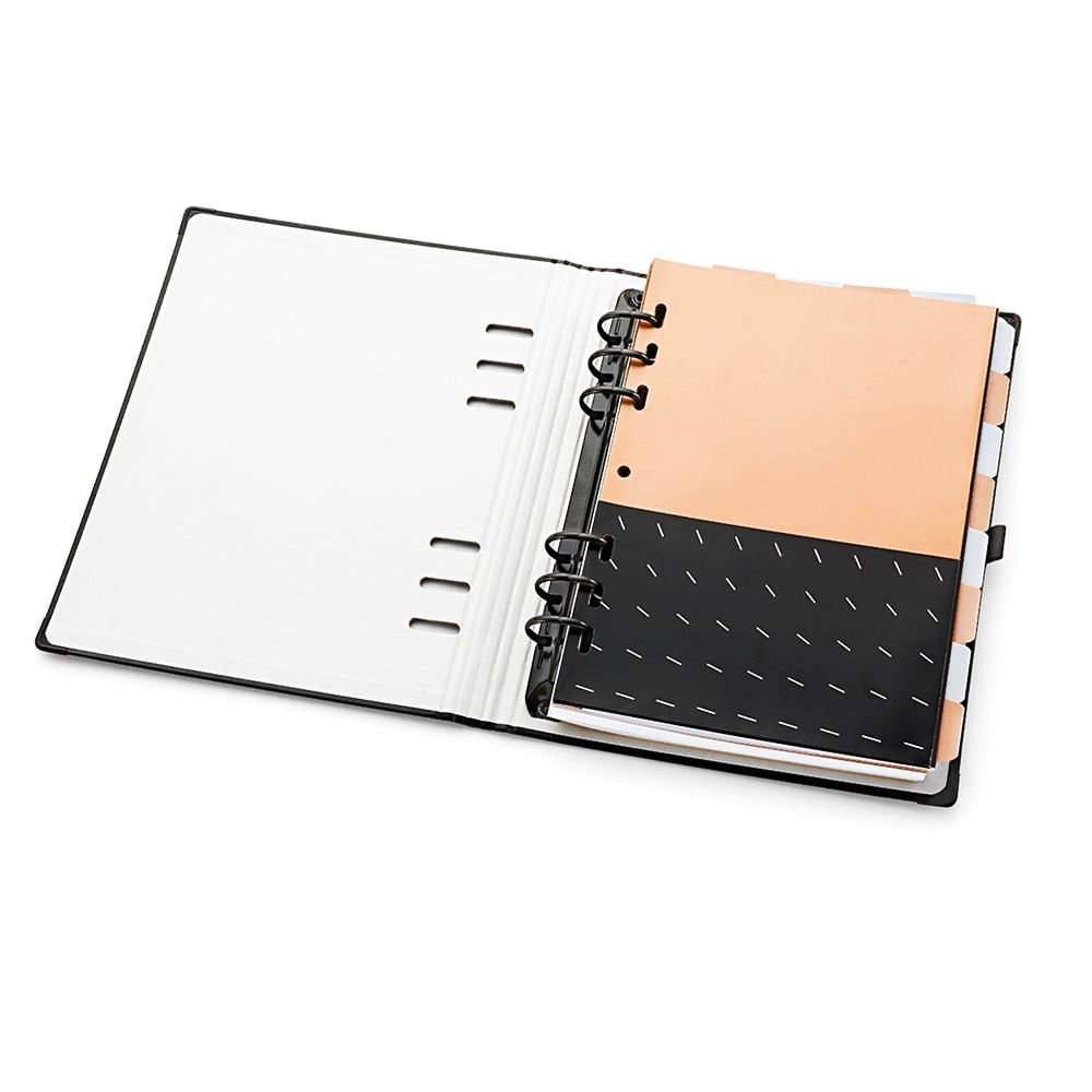 Planner Fichário Noir Preto Pena Médio
