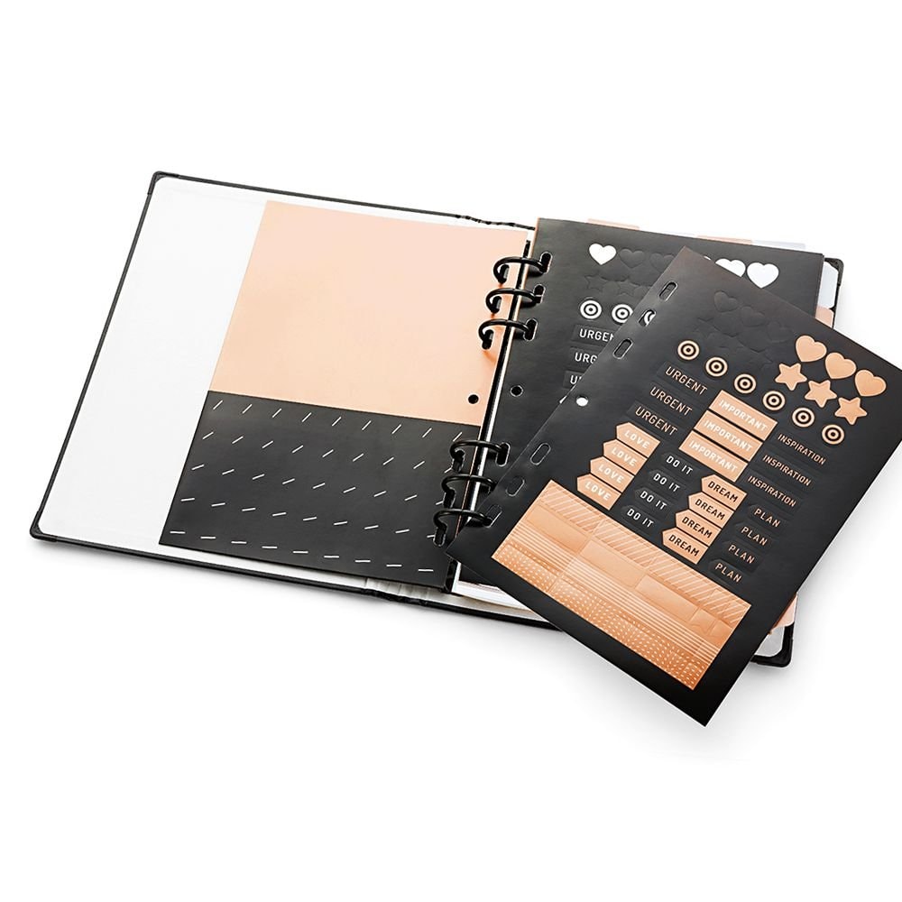 Planner Fichário Noir Preto Pena Médio