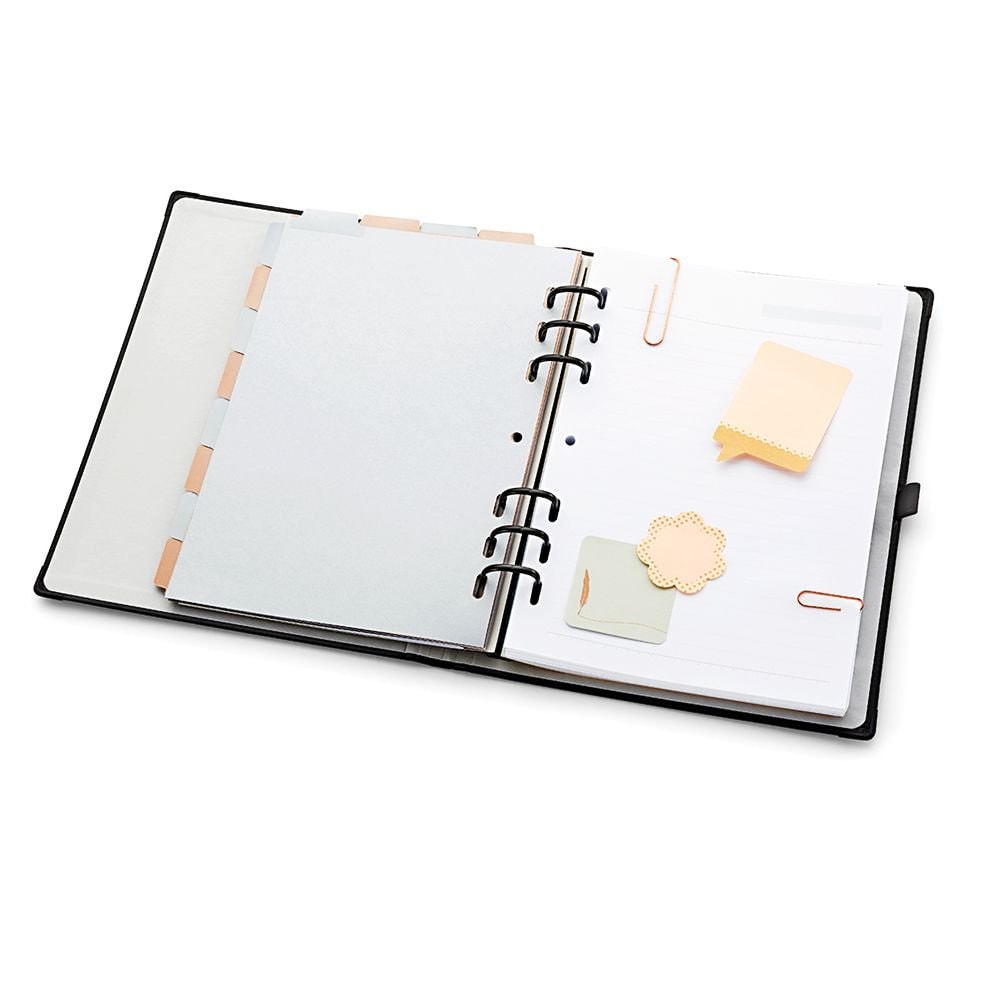 Planner Fichário Noir Preto Pena Médio