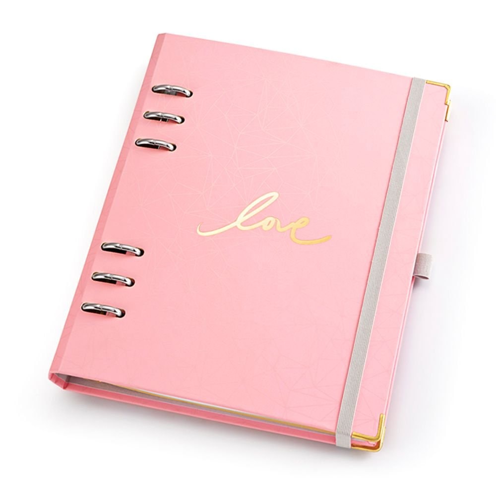 Planner Fichário Pink Stone Love Grande