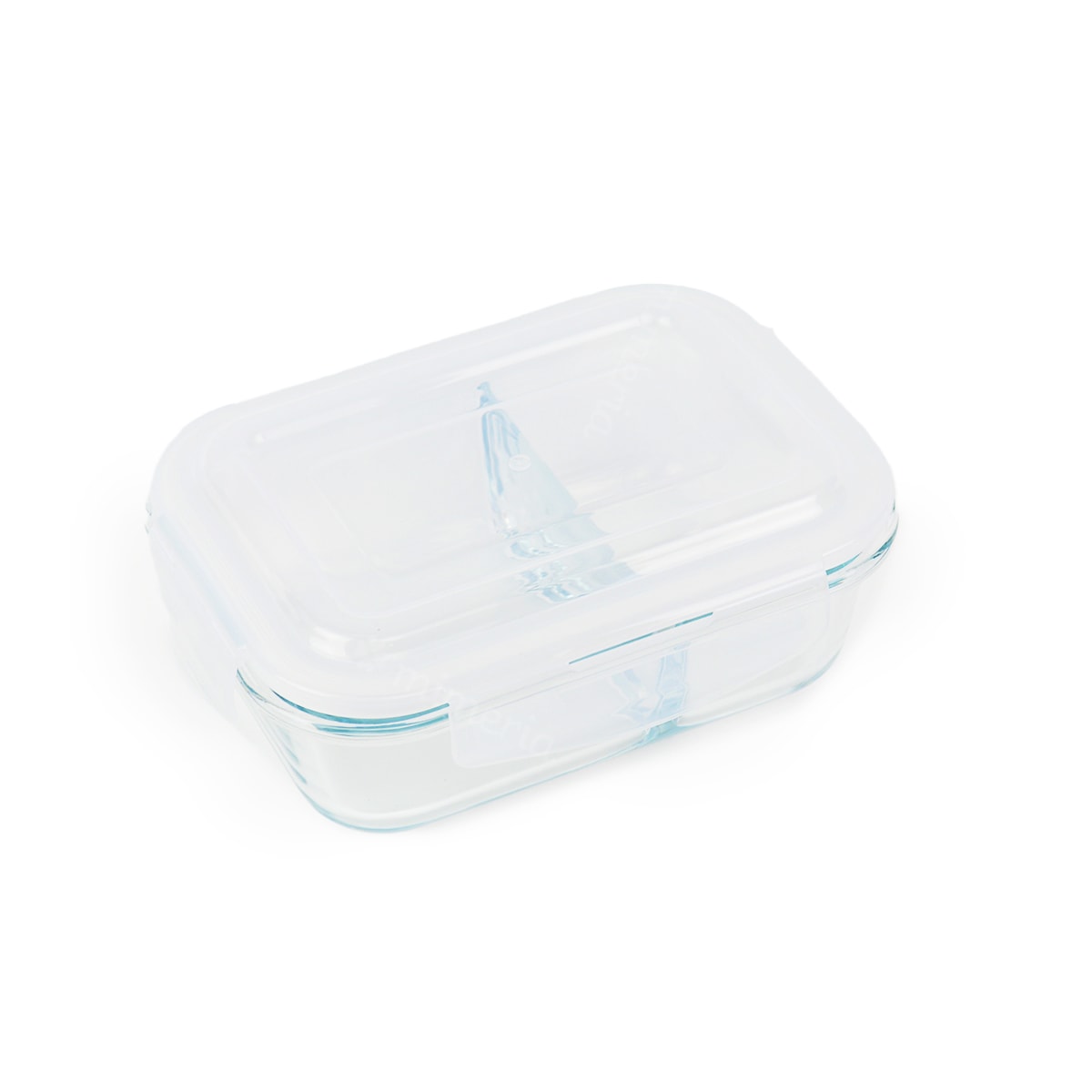Pote Marmita de Vidro Hermético Retangular com Divisória 640 ml